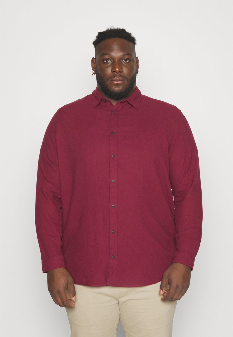 Jack & Jones JJPLAIN FALL SOLID - Skjorta - port royale/vinröd - Zalando.se