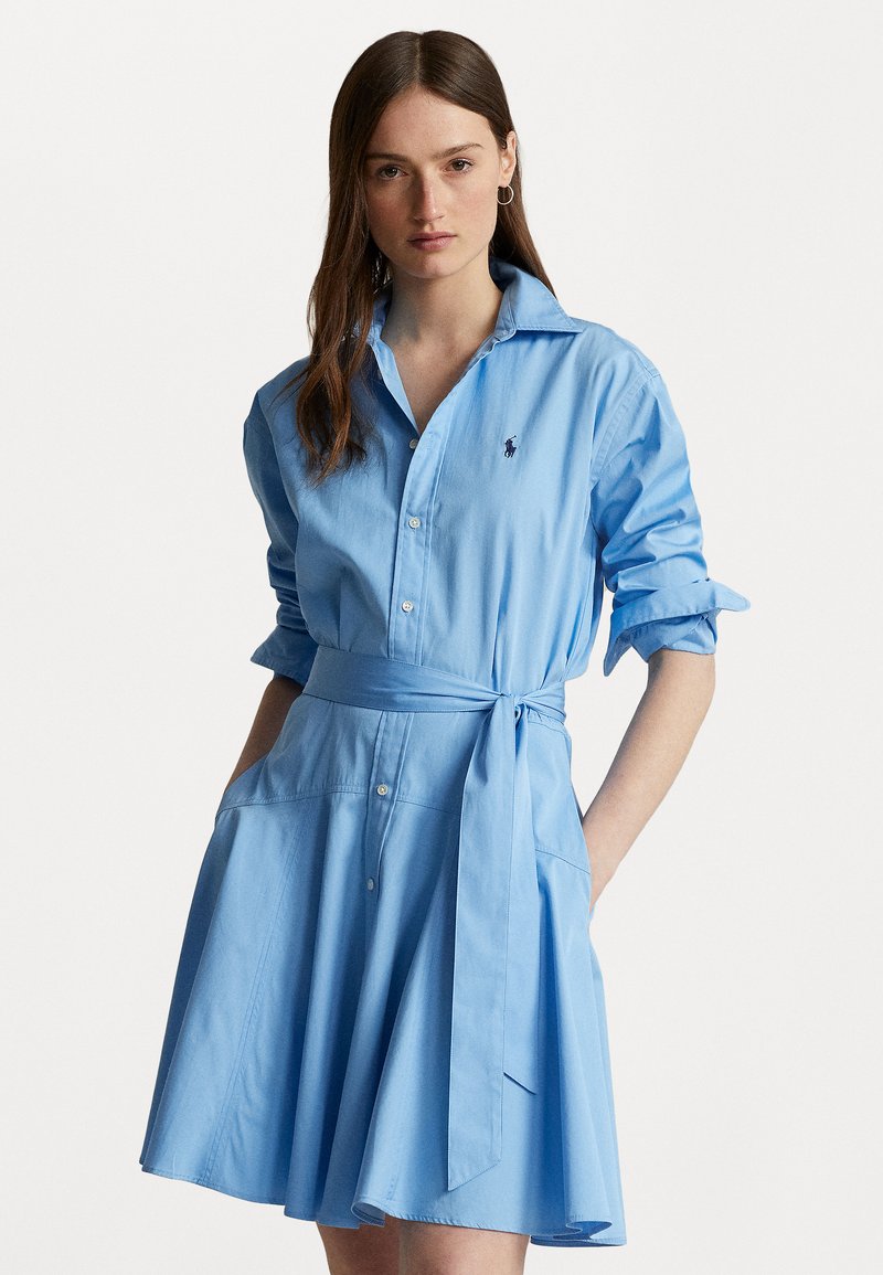 Polo Ralph Lauren LONG SLEEVE DAY DRESS - Robe en jean - astor blue ...