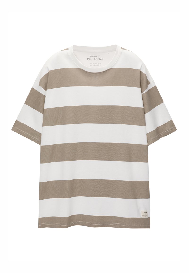 PULL&BEAR WIDE STRIPE - T-Shirt print - sand - Zalando.ch