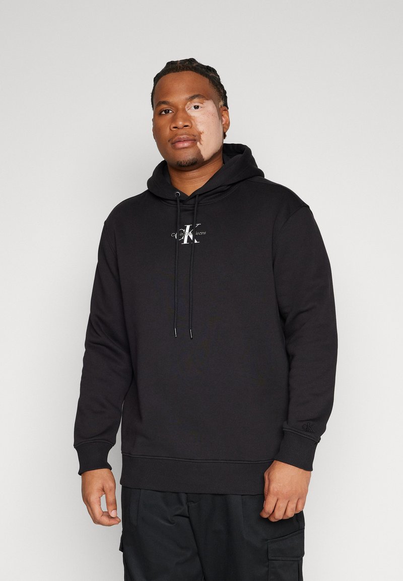 Calvin Klein Jeans Plus PLUS MONOLOGO HOODIE - Sweatshirt - black ...