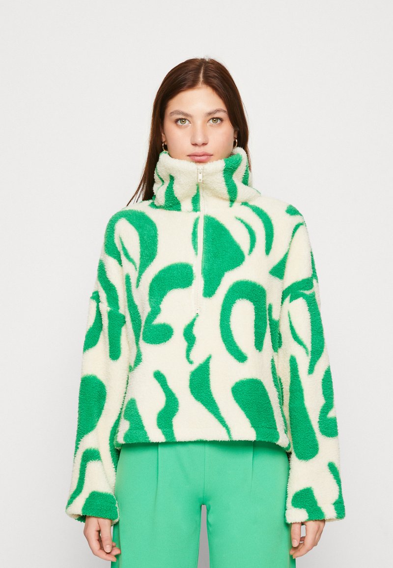 Monki Sweat polaire - green/white/vert - ZALANDO.FR