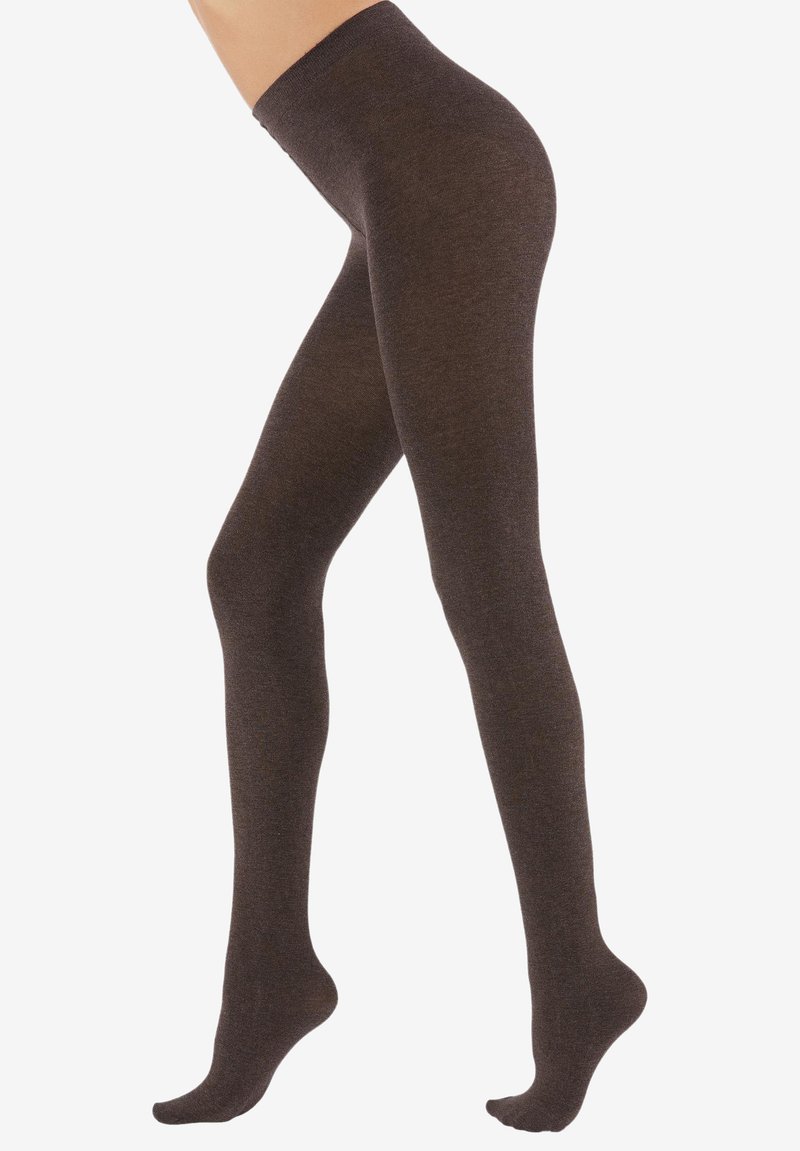 Calzedonia COLLANTS DOUX AVEC CACHEMIRE - Medias - dark brown/marrón ...