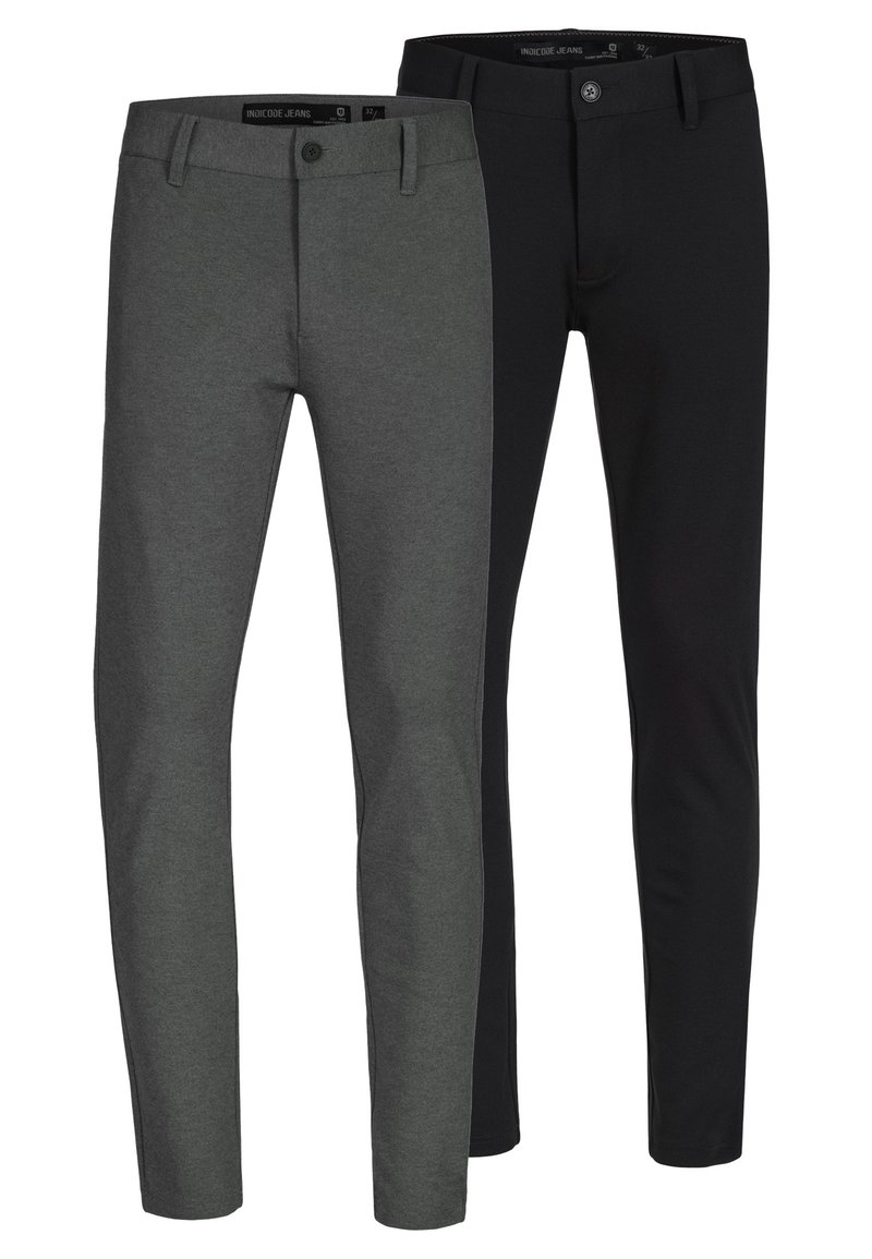 INDICODE JEANS 2-PACK BELFORD - Chinos - charcoal black/mörkgråmelerad ...