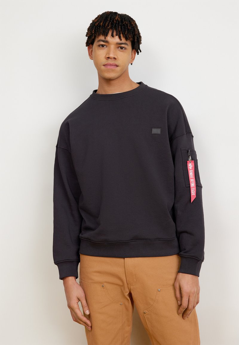 Alpha Industries ALPHA ESSENTIALS - Sweater - black/zwart - Zalando.nl