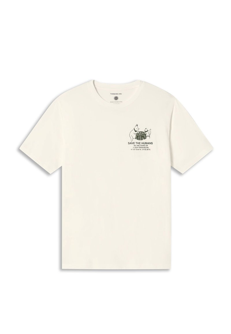 Thinking Mu ZACH - T-shirt imprimé - off white/écru - ZALANDO.FR