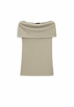 Massimo Dutti OFF-THE-SHOULDER - Bluse - khaki - Zalando.de