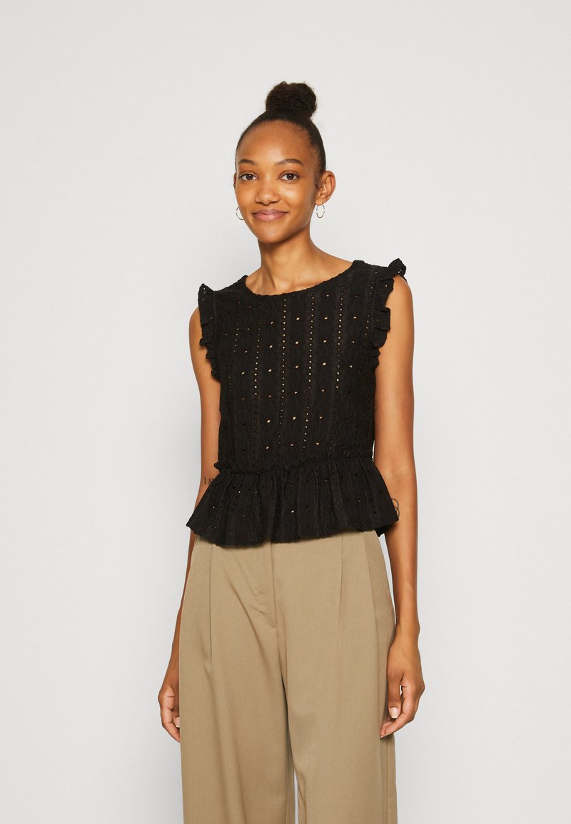 JDY JDYDEMI FRILL - Top - black/schwarz - Zalando.at