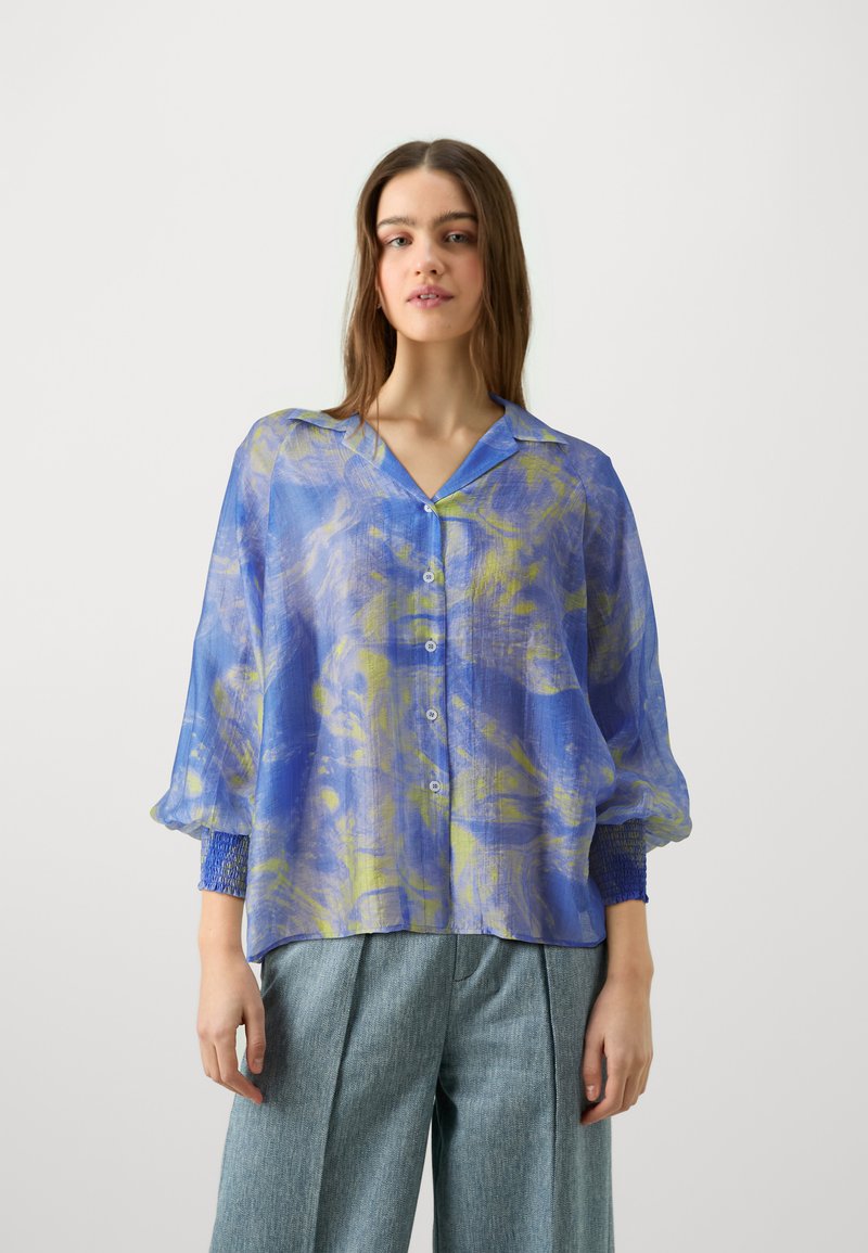 AllSaints ISLA INSPIRAL SHIRT - Button-down blouse - electric blue/blue ...