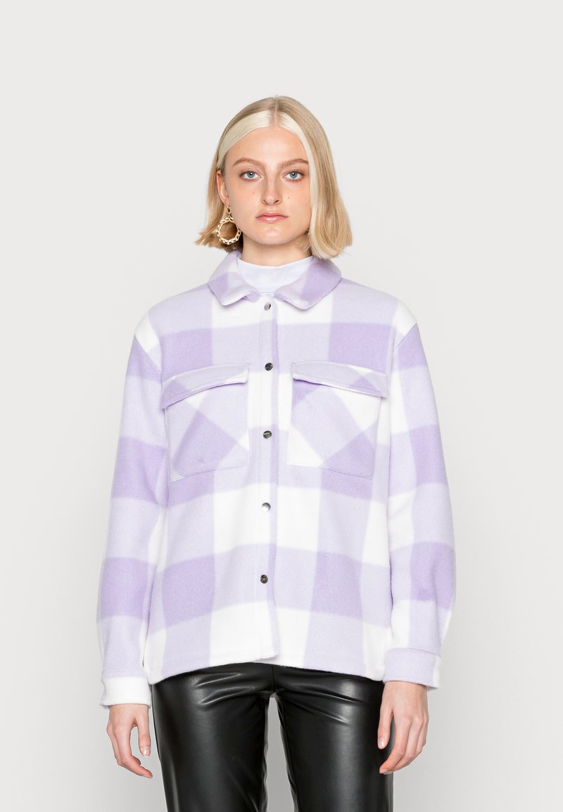 JDY JDYHOLLY CHECK SHORT SHACKET - Summer jacket - lavender/lilac ...
