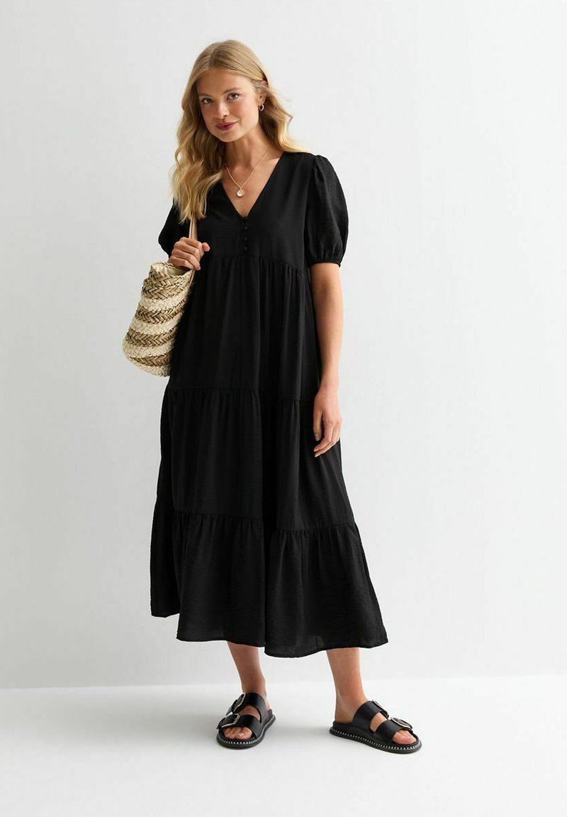 New Look BUTTONED TIERED SMOCK - Robe de jour - black/noir - ZALANDO.FR