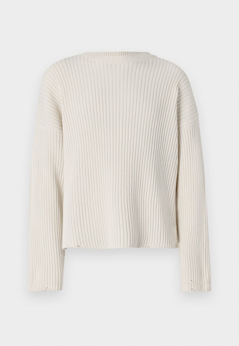 Weekday ARTHUR SWEATER - Strikkegenser - off white/offwhite - Zalando.no