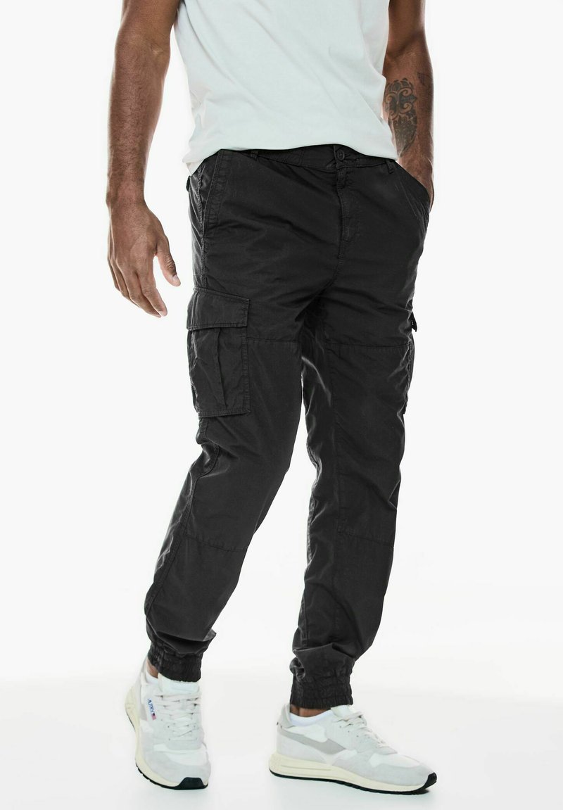 Street One MEN Cargobroek - schwarz/zwart-metallic - Zalando.nl