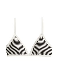 OYSHO STRIPE TRIANGLE WITH TRIM - Bikini top - black - Zalando.ie