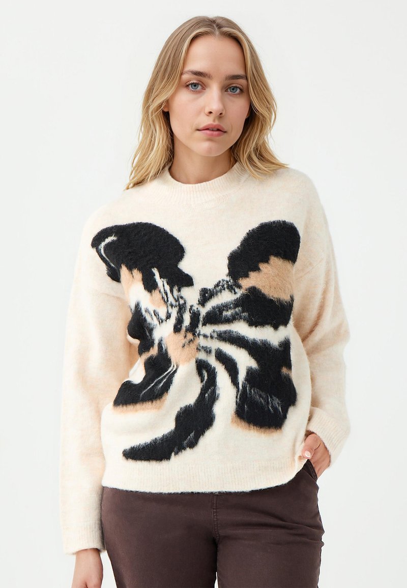 Jimmy Key REGULAR FIT CREW NECK - Strickpullover - cream/beige - Zalando
