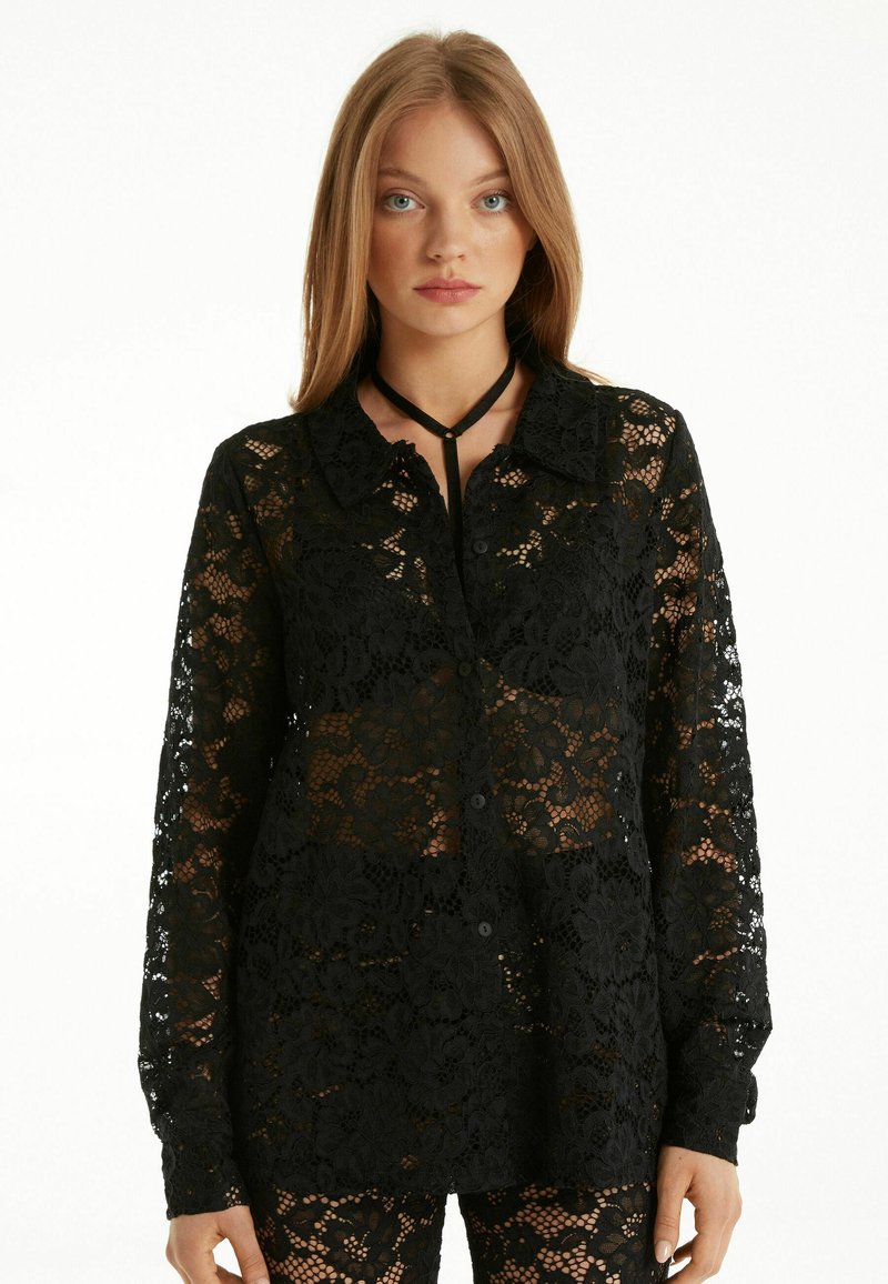 Tezenis Hemdbluse - schwarz black/schwarz - Zalando.ch