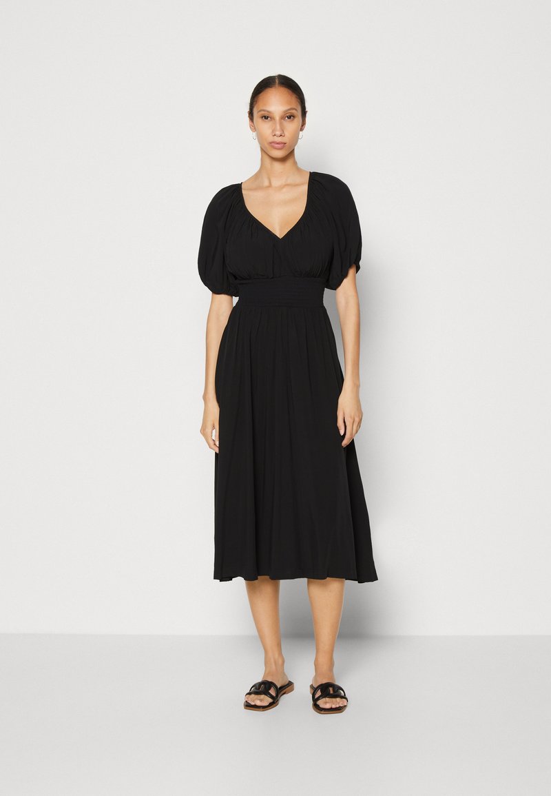 GAP PUFF SLEEVE MIDI DRESS - Robe de jour - black/noir - ZALANDO.BE