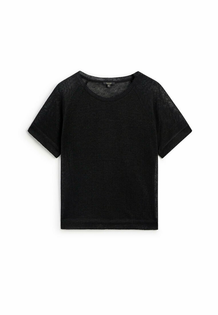 Massimo Dutti WITH SHORT RAGLAN SLEEVES - Basic T-shirt - black ...
