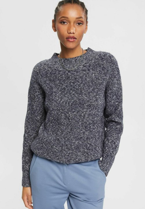 Fransa SPOT - Strickpullover - outer space mix/dunkelblau meliert ...