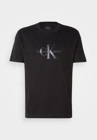 Calvin Klein Jeans SHINY MONOLOGO TEE - Camiseta estampada - black/negro - Zalando.es