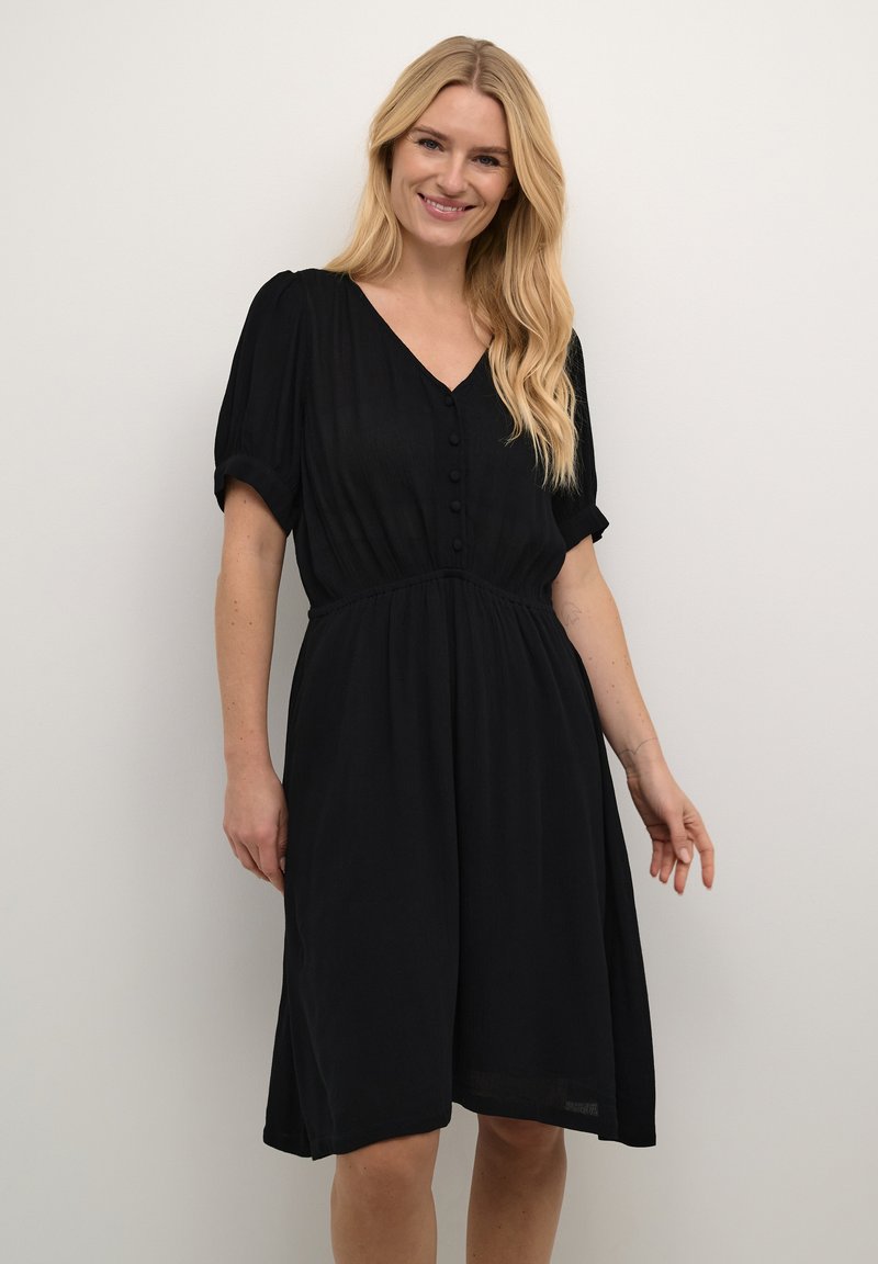 Kaffe KALINE - Robe de jour - black deep/noir chiné - ZALANDO.FR