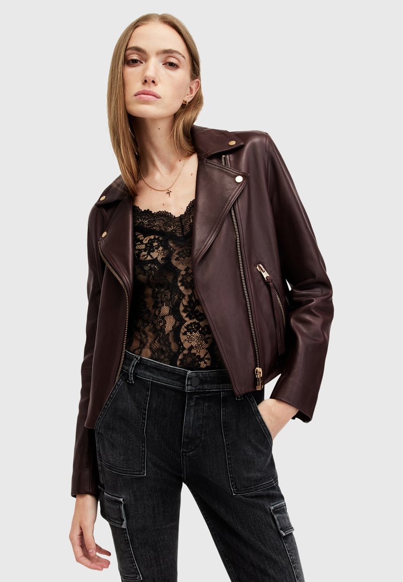 AllSaints DALBY - Leather jacket - oxblood red/bordeaux - Zalando