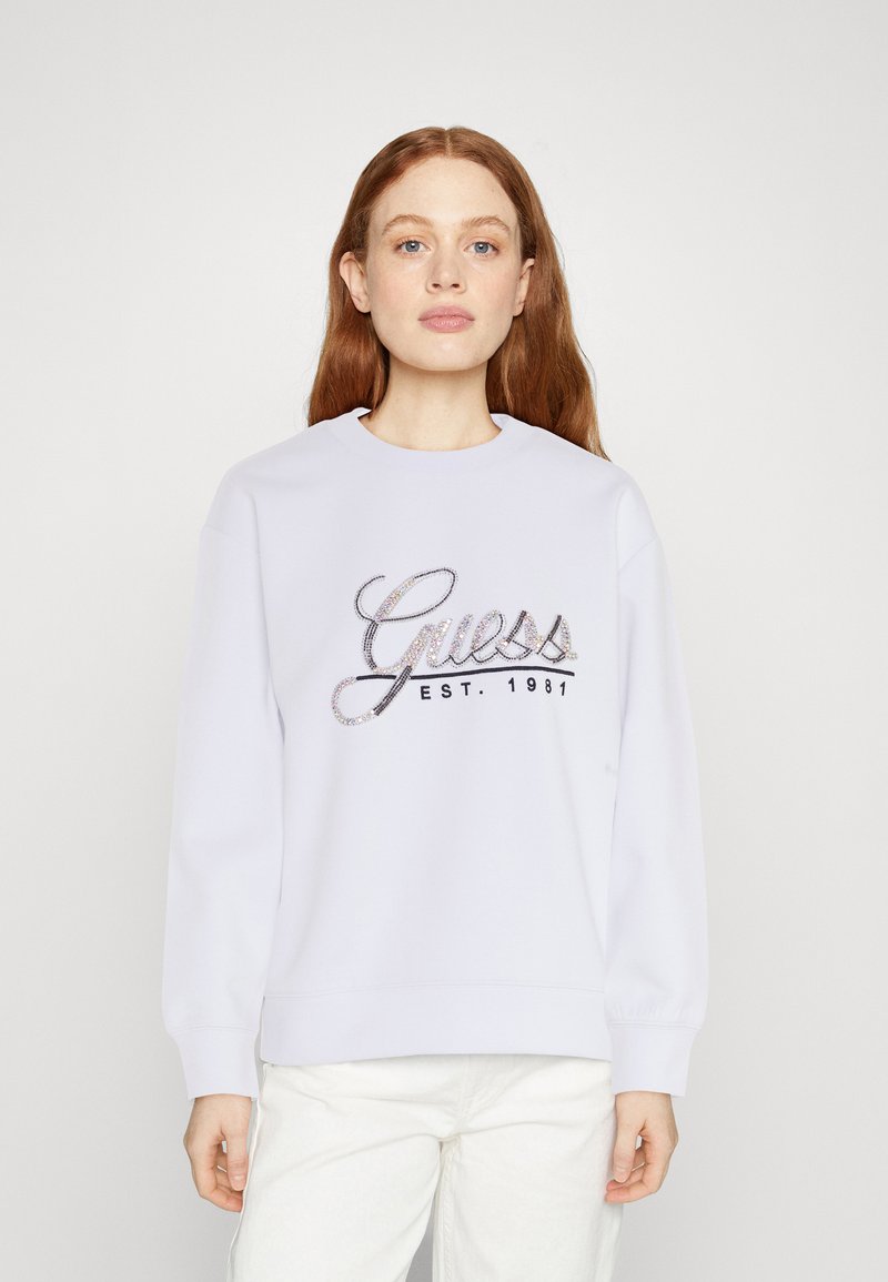 Guess SCRIPT - Sweatshirt - pure white/white - Zalando.ie
