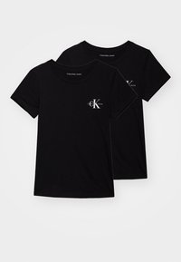Calvin Klein Jeans MONOLOGO SLIM TEE 2 PACK - Camiseta básica - black/negro - Zalando.es