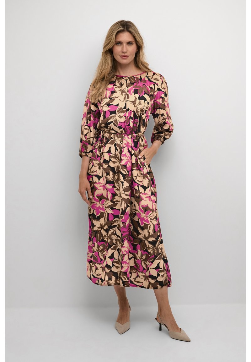 Kaffe DORITA - Day dress - shoking pink flower print/pink - Zalando.ie