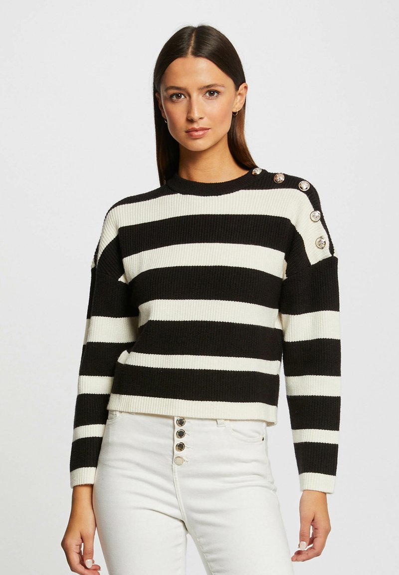 Morgan LONG-SLEEVED WITH BUTTONS - Pullover - black/noir - ZALANDO.FR