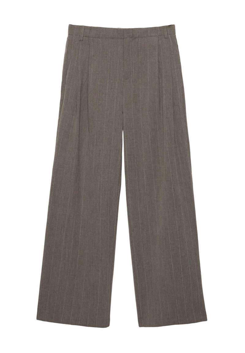 PULL&BEAR STRIPED - Trousers - dark brown - Zalando