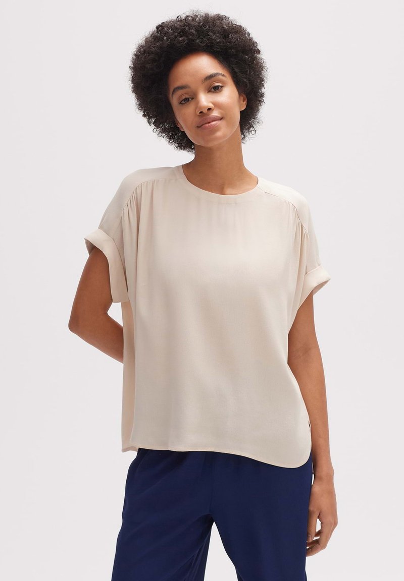 Opus KURZARM FEMKA - Bluse - natural glaze/beige - Zalando.de