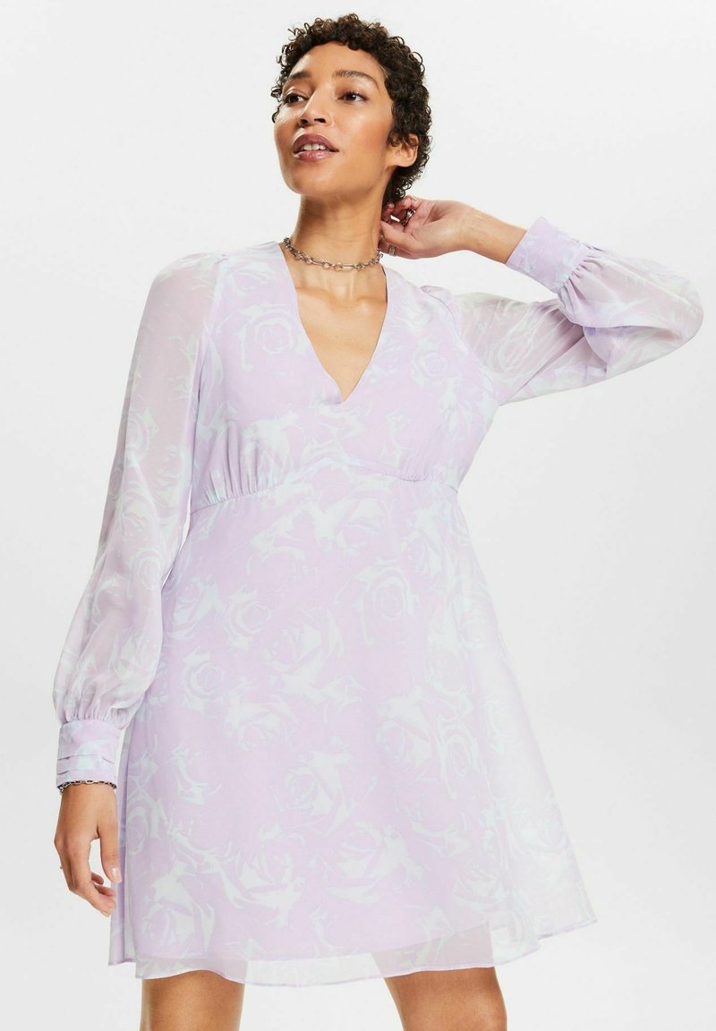 Esprit MINI MIT V-AUSSCHNITT UND PRINT - Day dress - lavender/lilac ...