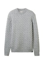 TOM TAILOR MIT STRUKTUR - Strickpullover - grey heather melange/grau - Zalando.de