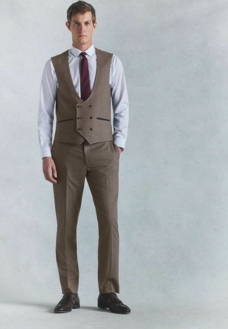 Next CHECK SUIT: WAISTCOAT - Waistcoat - taupe/brown - Zalando