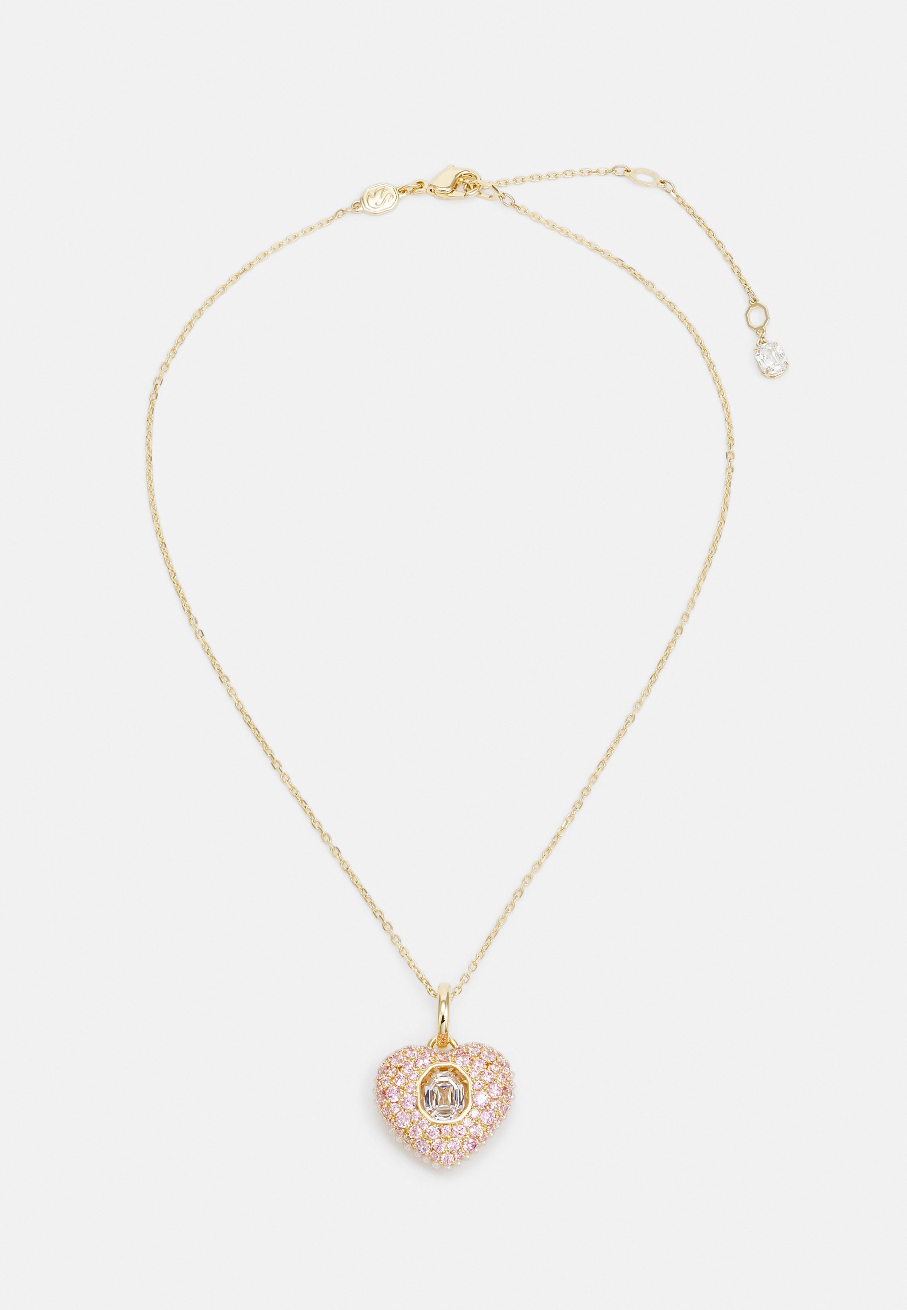 Swarovski IDYLLIA PENDANT OCTAGON CUT CRYSTAL PEARLS HEART Necklace pink gold coloured Zalando