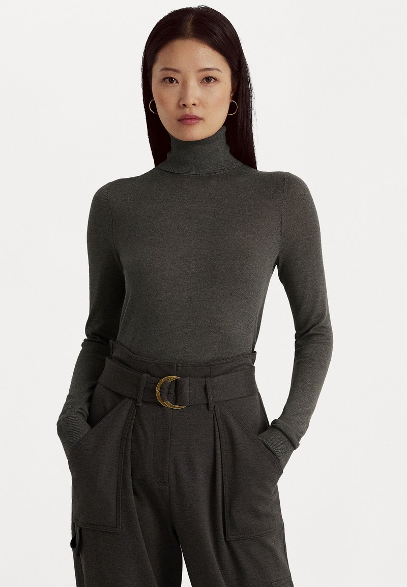 Lauren Ralph Lauren ZOE LONG SLEEVE - Jumper - modern grey heather/grey ...