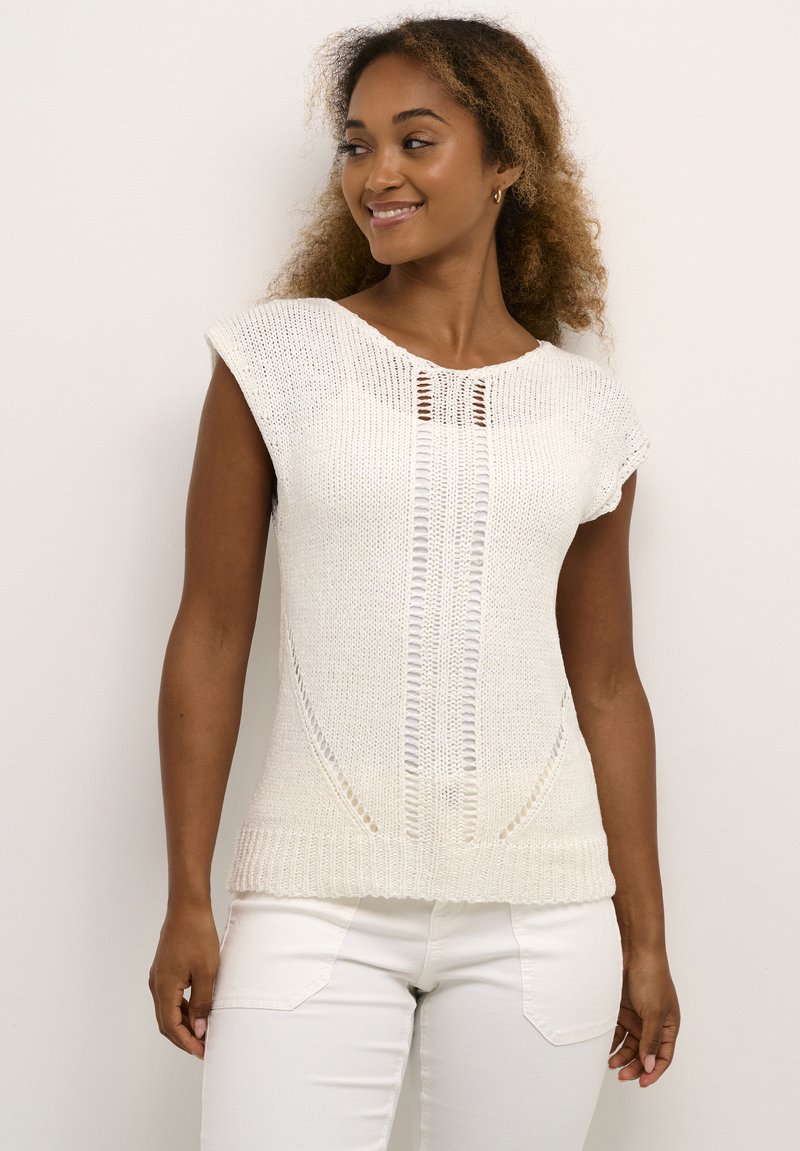 Cream Print T-shirt - snow white/white - Zalando.ie