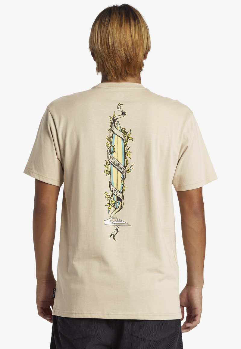 Quiksilver STEP UP - T-shirt imprimé - beige - ZALANDO.FR