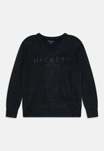 Hackett London MOULINE CREW - Striktrøje - navy/green/grøn - Zalando.dk