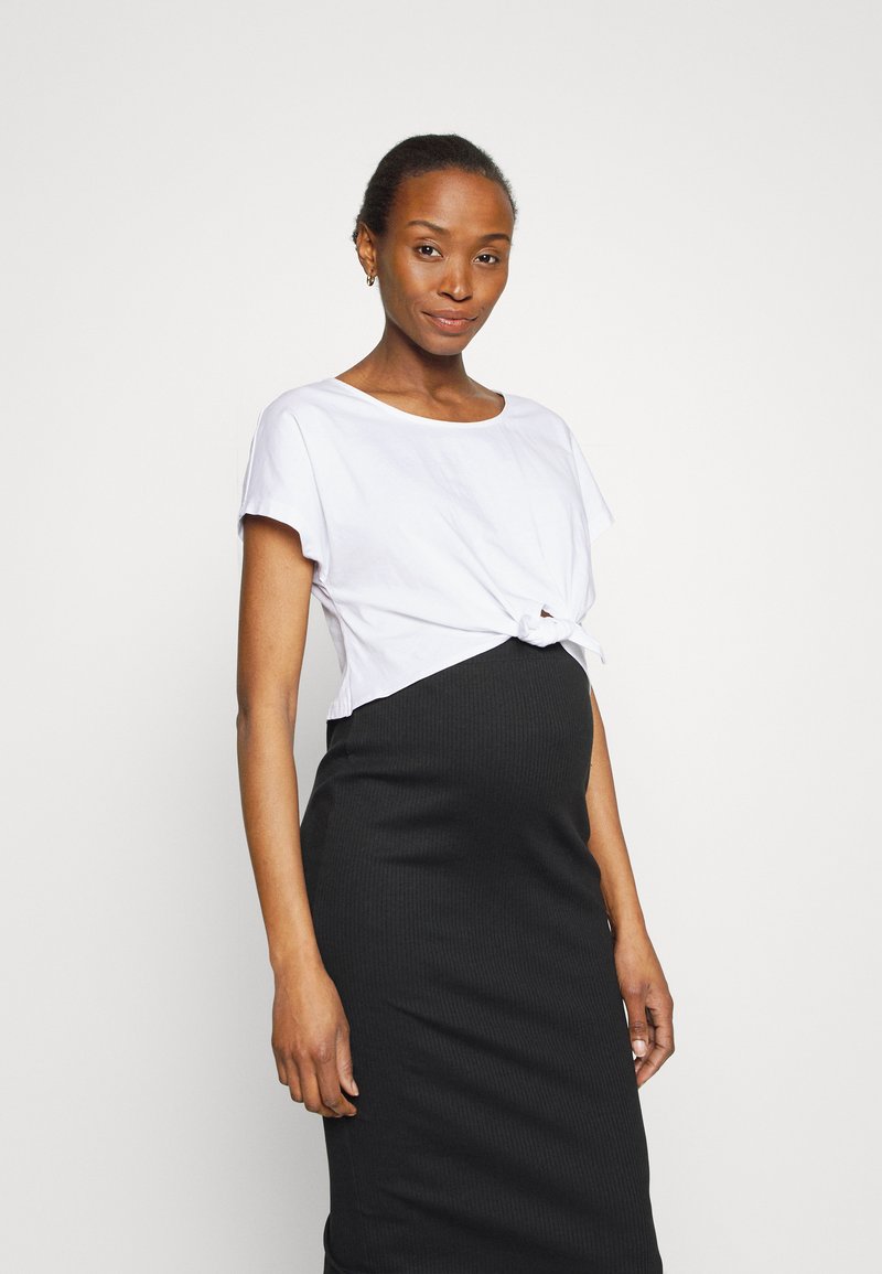 Even&Odd Maternity 2 PACK - Jednoduché tričko - white/pink/bílá ...