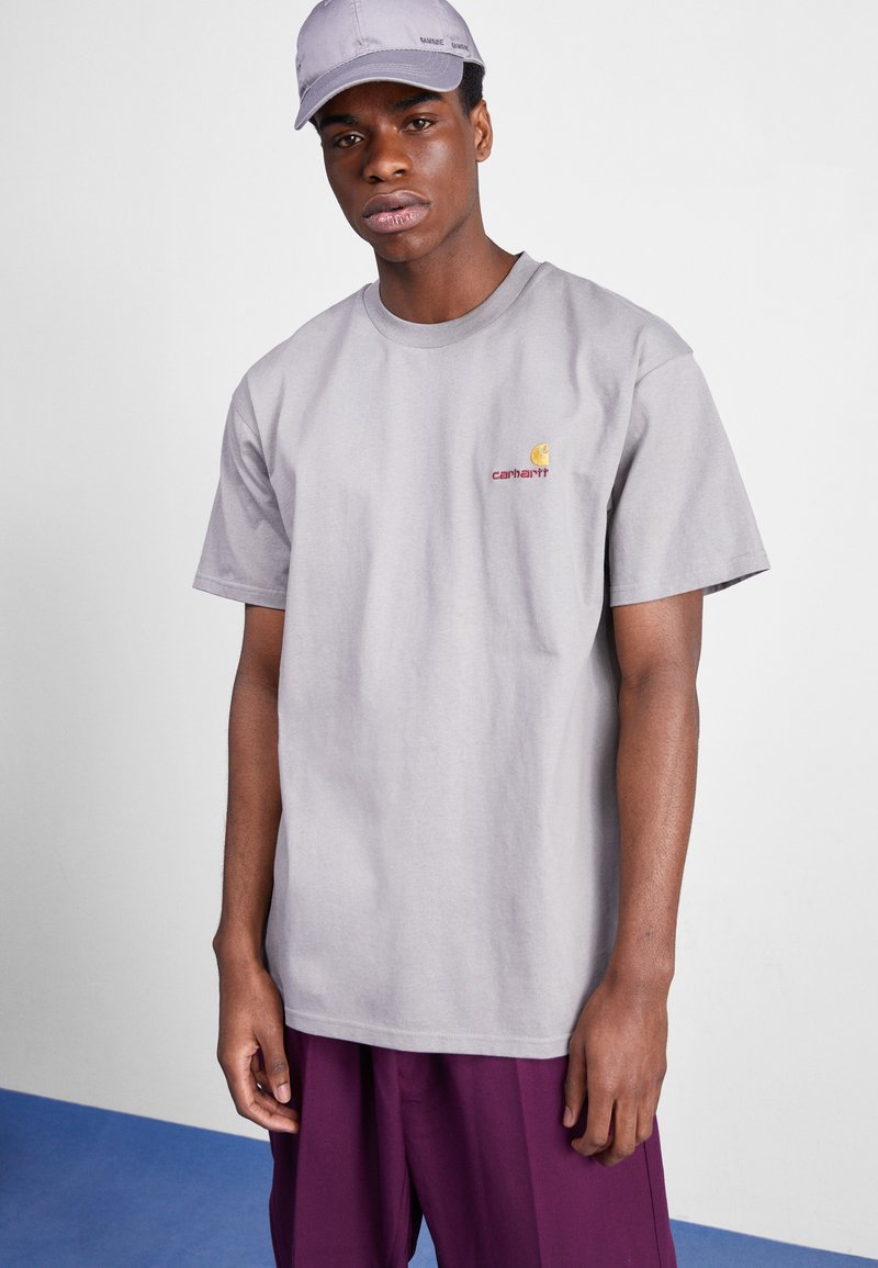 Carhartt WIP AMERICAN SCRIPT - T-shirt basic - marengo/groen gemêleerd - Zalando.be