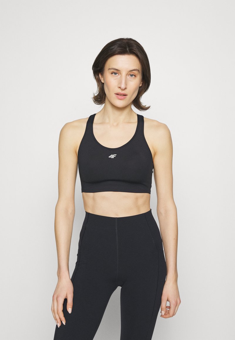 4F Sport-BH mit mittlerer Stützkraft - deep black/schwarz - Zalando.de