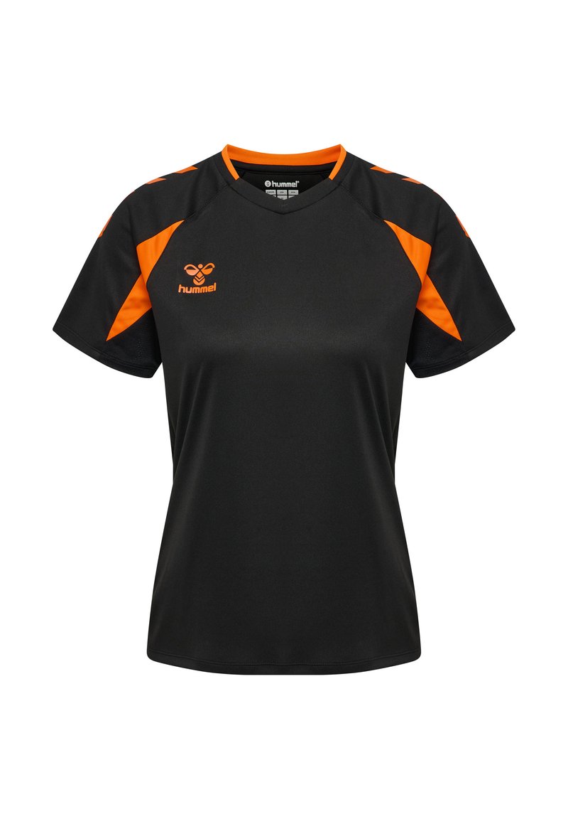 Hummel CORE 2.0 - Print T-shirt - black orange tiger/mottled black ...
