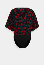 IN THE STYLE LAD BABY MUM ROSE KIMONO SLEEVE WRAP BODYSUIT - T-Shirt ...