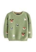 Next ANIMAL CHARACTER CREW - Jumper - green woodland animals/green ...