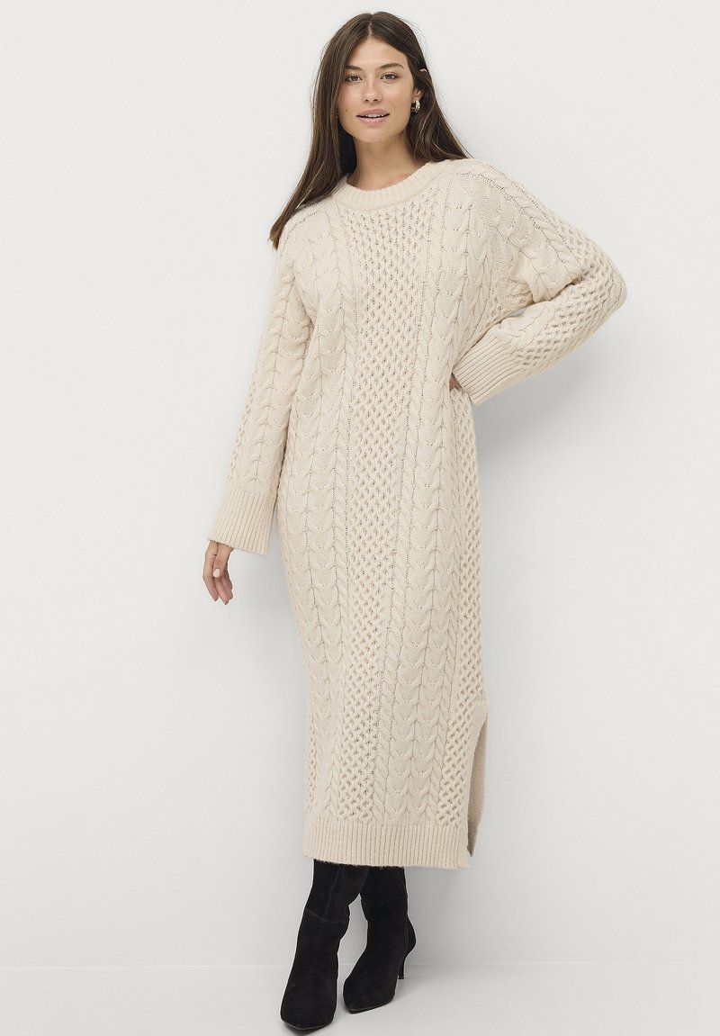 Ellos Collection Vestido de punto - natur/crema - Zalando.es