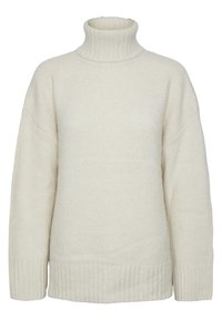 Pieces PCNANCY LS LOOSE ROLL NECK NOOS BC - Jumper - birch/off-white ...