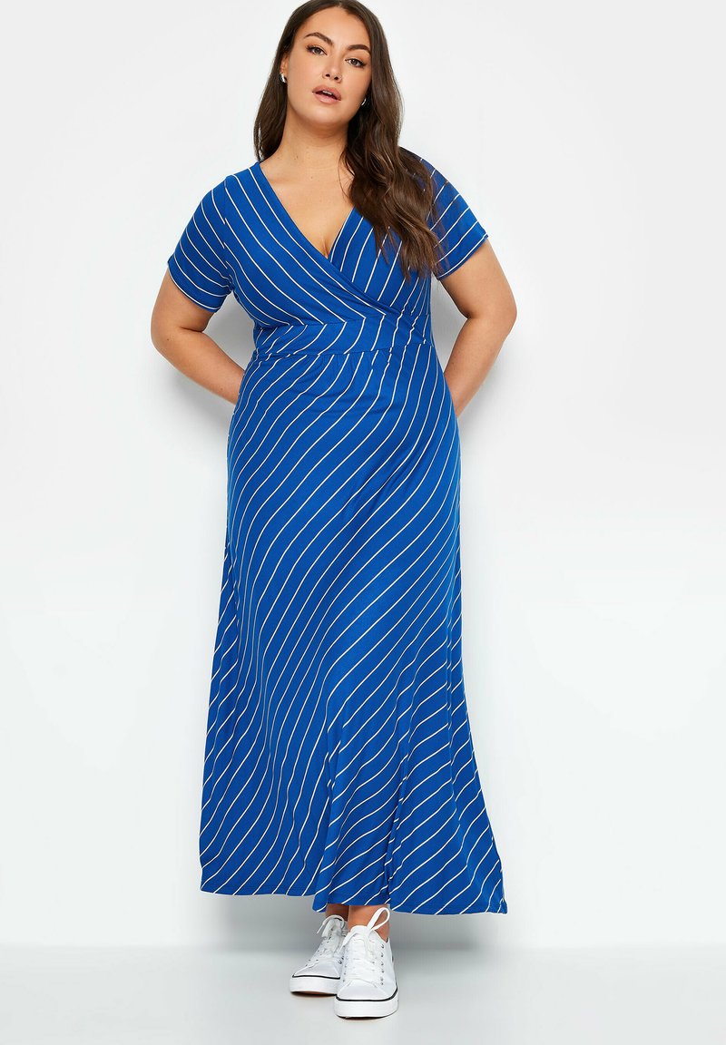 Yours Clothing STRIPED - Vestido largo - blue/azul royal - Zalando.es
