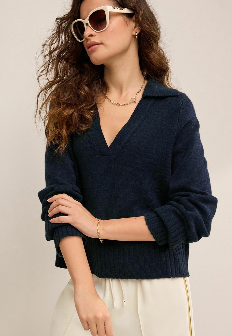 Next Svetr - navy blue/modrá - Zalando.cz