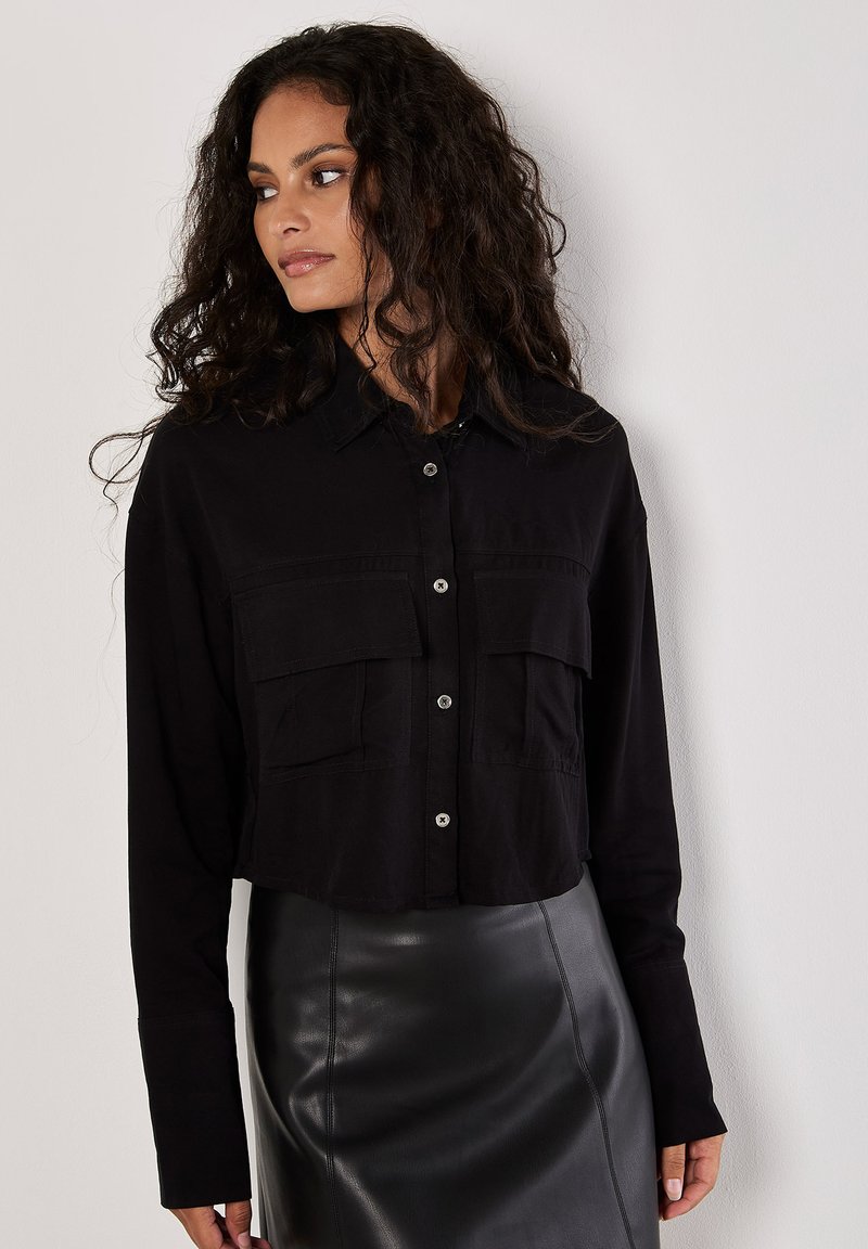 Apricot SOFT TWILL CROPPED - Chaqueta fina - black/negro - Zalando.es